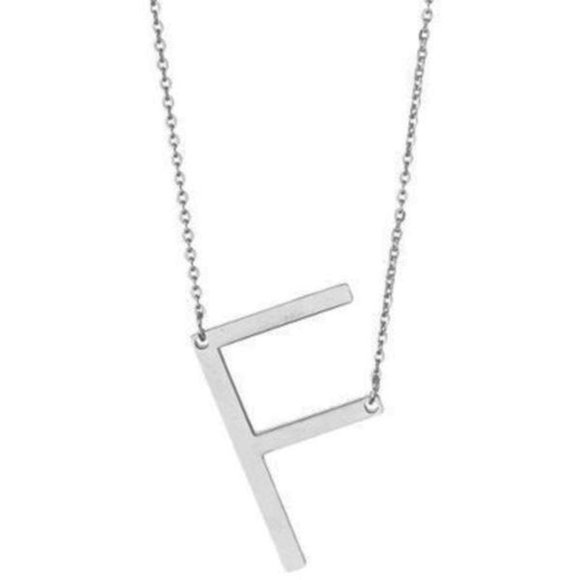Jewelry | Letter F Pendant Necklace In Stainless Steel | Poshmark